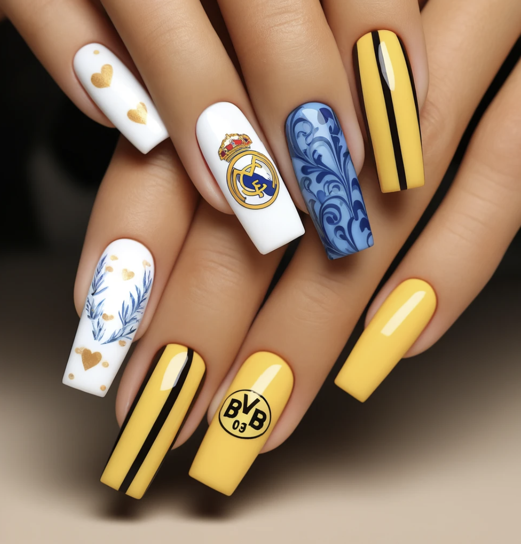 For The Love Of Her ASMR | Top 5 Nail Art Designs For Champions League ...